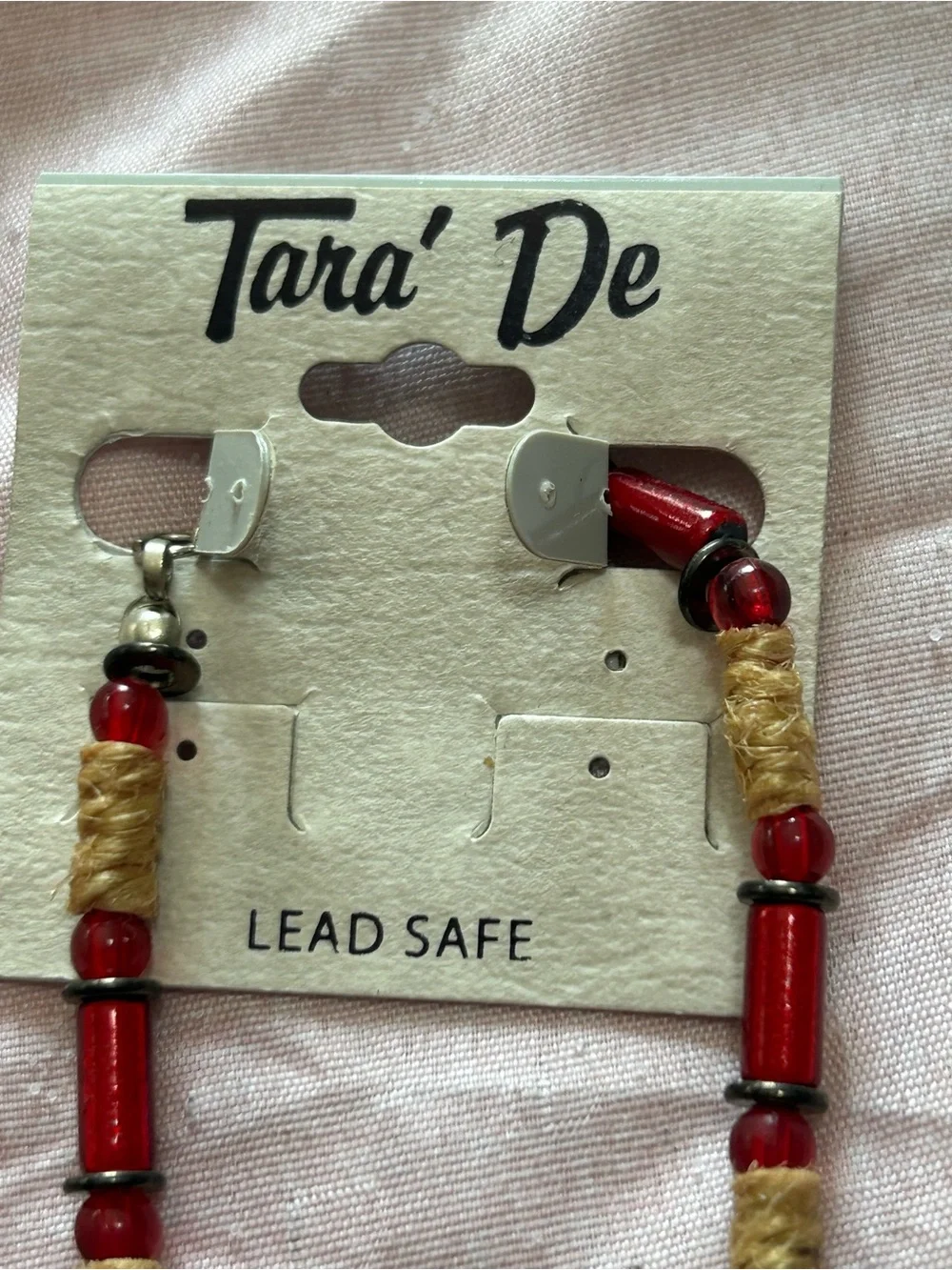 Tara De | Jewelry | Tara De Red And Gold Beaded Statement Necklace Nwt ...